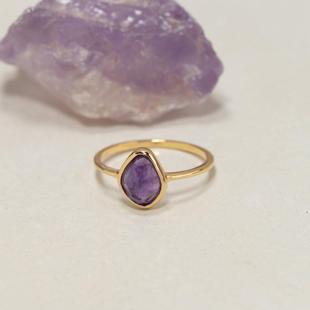 ATHENA PURPLE AMETHYST GOLDEN RING – Sisi Copenhagen